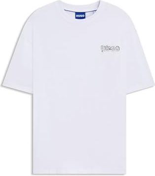 HUGO BOSS Hommes Nyrotee T-Shirt Unisexe en Jersey de Coton &agrave; Logos imprim&eacute;s