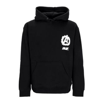 HUF Avengers Schwarzer Hoodie mit K&auml;ngurutasche - - Sweatshirts & Hoodies - Herren - Schwarzk - L