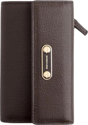 Borbonese Mittlere Geldb&ouml;rse mit &Uuml;berschlag und Rei&szlig;verschluss - - Accessories - Damen - Braun - ONE SIZE