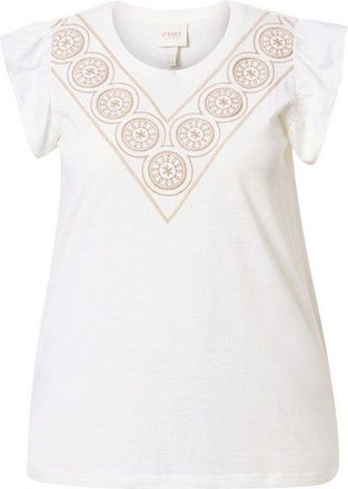Ulla Popken T-Shirt T-Shirt Stickerei Rundhals Halbarm Biobaumwolle