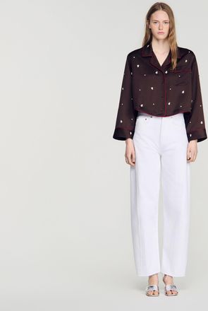 Sandro Chemise brod&eacute;e perles et strass