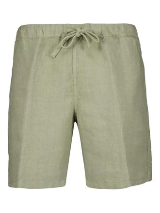 120% Lino short en lin &agrave; taille &eacute;lastiqu&eacute;e - Vert