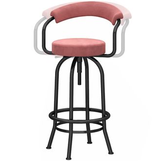 Generic Drehbarer Barhocker aus Samt mit R&uuml;ckenlehne, gepolsterter Barstuhl, um 360&deg; drehbare Barhocker in Tresenh&ouml;he f&uuml;r K&uuml;chentheke, Hausbar, Esszimmer