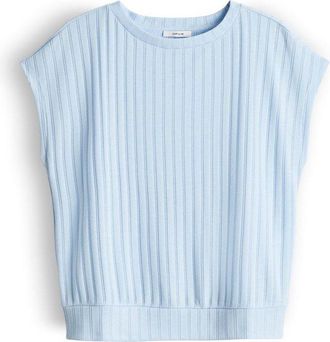 OPUS Kurzarmshirt Sapino aus Jersey mit Rippstruktur leichte Transparenz, weicher Griff, Casual