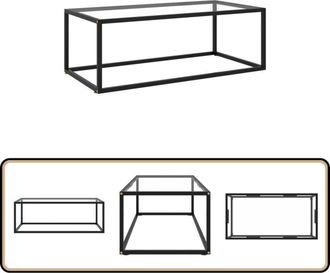 vidaXL Couchtisch Schwarz mit Hartglas 100x50x35 cm - Couchtisch - Wohnzimmertisch - Esszimmertisch - Sideboard - Schwarz