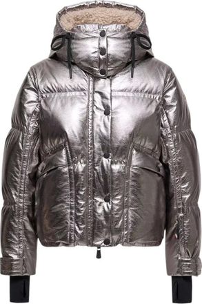 Moncler Femme, Vestes, Gris, Taille: 40 FR Calaque Metallic Hooded Down Ski Jacket