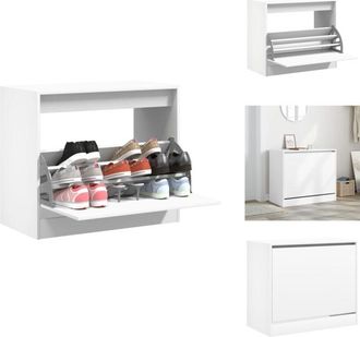 vidaXL Vidaxl - Schuhschrank Wei&szlig; 80x42x69 cm Holzwerkstoff - Schuhschrank - Schrank F&uuml;r Schuhe - Schuhregal - Holzwerkstoffm&ouml;bel - Garderobe