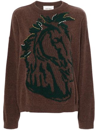 Henrik Vibskov pull à motif Horse Head en jacquard - Marron
