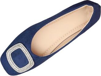 Generic Chaussures &agrave; enfiler d&eacute;contract&eacute;es pour femme - Couleur unie - R&eacute;tro - &Eacute;l&eacute;gantes - Polyvalentes - Antid&eacute;rapantes - Confortables - Pour le travail, la 