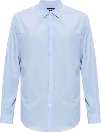 Dsquared2 Femme, Blouses et Chemises, Bleu, Taille: 46 FR Chemise en coton &agrave; manches longues