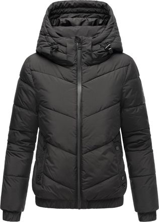 Marikoo Damen Winterjacke warme Steppjacke mit Kapuze Nayanaa XVI Black Gr. XL