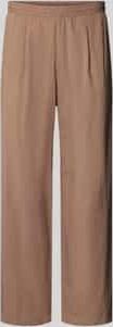 Review Straight Leg Bundfaltenhose aus Baumwoll-Leinen-Mix