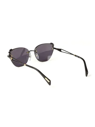 Blumarine Womens Sunglasses Total Gloss Black Metal Eyewear