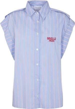 Ga&euml;lle Paris Femme, Blouses et Chemises, Bleu, Taille: 44 FR Camicia Manica Kimono