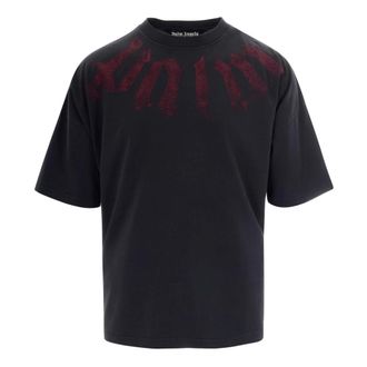 Palm Angels Homme, Tops, Noir, Taille: L Tee ample logo cou large