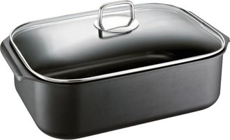 Schulte Ufer 1665-34 i Aluguss-Bräter Globus, 34 x 24 cm, 8,25 l, Schwarz