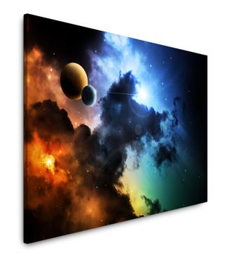 Paul Sinus Art Weltall und Planeten 120x 80cm Inspirierende Fotokunst in Museums-Qualit&auml;t f&uuml;r Ihr Zuhause als Wandbild auf Leinwand in
