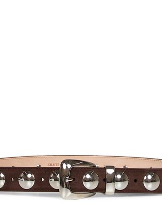 Khaite Womens Belt Benny Coffee Suede Brown Calfskin