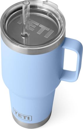 Yeti Rambler Straw Mug, Stainless Steel Vacuum Insulated Mug with Stronghold Lid, Big Sky Blue, 35 oz (1035 ml)