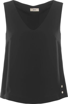 Herno Femme, Tops, Noir, Taille: 36 FR Top sans manches &agrave; col en V