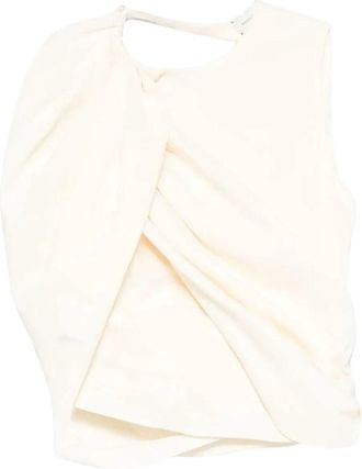 Magda Butrym Femme, Blouses et Chemises, Beige, Taille: 36 FR Haut Asym&eacute;trique Drap&eacute;