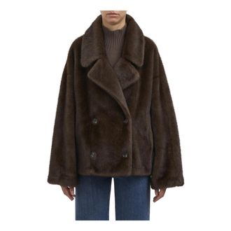 S.W.O.R.D 6.6.44 Zweireihiger Kunstpelzmantel - - Jackets - Damen - Braun - 2XS