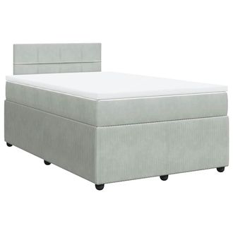 vidaXL Vidaxl - Giroletto A Molle Con Materasso Grigio Chiaro 120x200cm Velluto