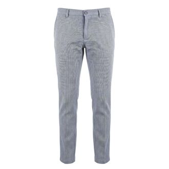 Trussardi Pantalon droit en tissu &agrave; micro-motifs - Homme - Pantalons - Bleu - Taille: M