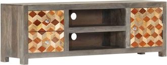 vidaXL vidaXL Meuble TV Gris 120 x 30 x 40 cm Bois massif de manguier