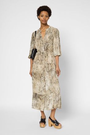 Gerard Darel Robe longue imprim&eacute; python - PERLA - Vert Kaki