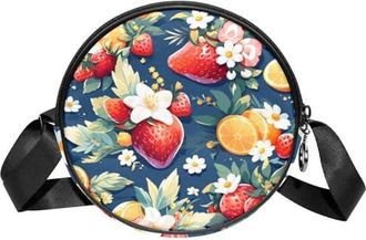 Generic Sac &agrave; bandouli&egrave;re rond pour femme, petit sac &agrave; bandouli&egrave;re avec fermeture &eacute;clair, bretelles r&eacute;glables, style d&eacute;contract&eacute;, pour femmes et filles