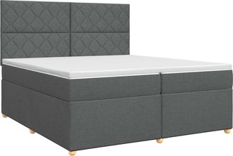 vidaXL Letto Box Spring Con Materasso Grigio Scuro 200 X 200 Cm Vidaxl