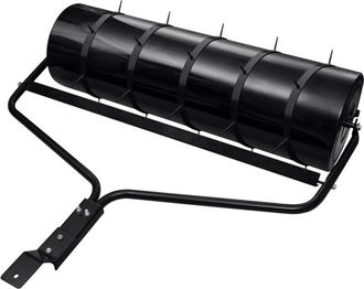 vidaXL Rasenwalze mit Rasenl&uuml;fter Schwarz 63 l Eisen - Vidaxl