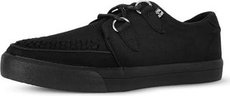 T.U.K. Vegan Creeper Sneaker - Chaussures pour Hommes et Femmes - Couleur Black Canvas Eyelet - Chaussures &agrave; Lacets en Cuir et Daim de Style Puck, Goth et Ro