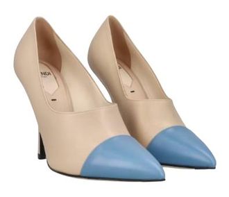 Fendi Beige & Blue Point Toe Pumps Size 37