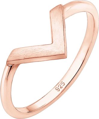Elli Ring Damen V-Form Basic Trend aus 925 Sterling Silber