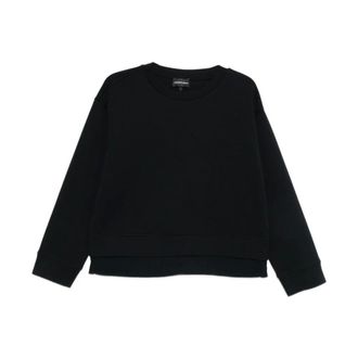 Emporio Armani Femme, Sweatshirts et sweats &agrave; capuche, Noir, Taille: 40 FR Structured Double Jersey SweaT-shirt