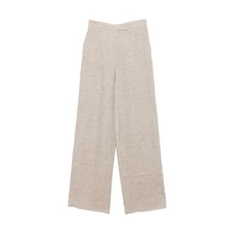Emporio Armani Femme, Pantalons, Beige, Taille: 44 FR Wide Pantalons