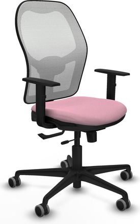 Piqueras y Crespo Schreibtischstuhl in Rosa und Wei&szlig;, mit 1D-Armlehnen, h&ouml;henverstellbare Lendenwirbelst&uuml;tze, ausgestattet mit Syncro/Traslack und injiziertem Schaumsto