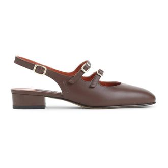 Carel Femme, Chaussures, Brun, Taille: 39 EU Peche Escarpins Sling Back en Cuir de Veau