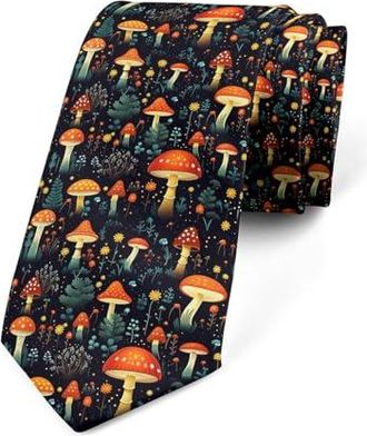 Generic Cravates Homme Champignon Vert Sarcelle Orange Fine Men Tie Classique Cravate Pour Hommes Pour L&Eacute;cole Affaires Travail