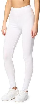 Merry Style Legging Femme Confortables et Extensibles Legging Sport Femme Coton Naturel Respirant Parfait pour Yoga Pilates Fitness Tenue de Sport MS10-198 (Blanc