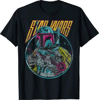 Star Wars Boba Fett Vintage Circle Portrait T-Shirt