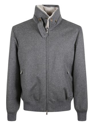 Brunello Cucinelli manteau &agrave; fermeture zipp&eacute;e - Gris