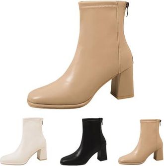 Generic Bottines à bout pointu pour femme avec fermeture éclair latérale et talon aiguille - Bottes courtes de cowboy et cowgirls - Style western décontracté 