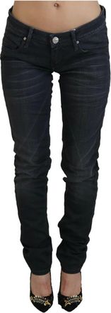 Acht Acht, Femme, Jeans, Noir, Taille: W26 Jean Slim Fit Taille Basse en Denim