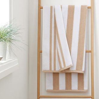 bianca Serviettes 100% Coton Jacquard r&eacute;versible Beige Naturel 600 g/m&sup2;