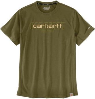 Carhartt Work in Progress Force 106653 T-shirt &agrave; manches courtes pour homme Coupe d&eacute;contract&eacute;e Poids moyen, Vert bronze fonc&eacute;, Taille L