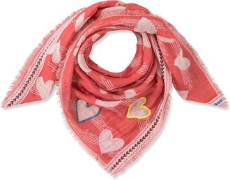 Codello Jacquard-Tuch mit Herzmuster und Pailletten-Veredelung
