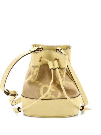 Gucci Ophidia Jumbo GG Canvas with Leather Mini bucket bag - Gelb